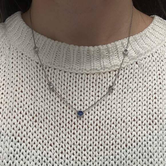 Suzy Levian | Jewelry | Suzy Levian Sterling Silver Blue White Sapphire ...